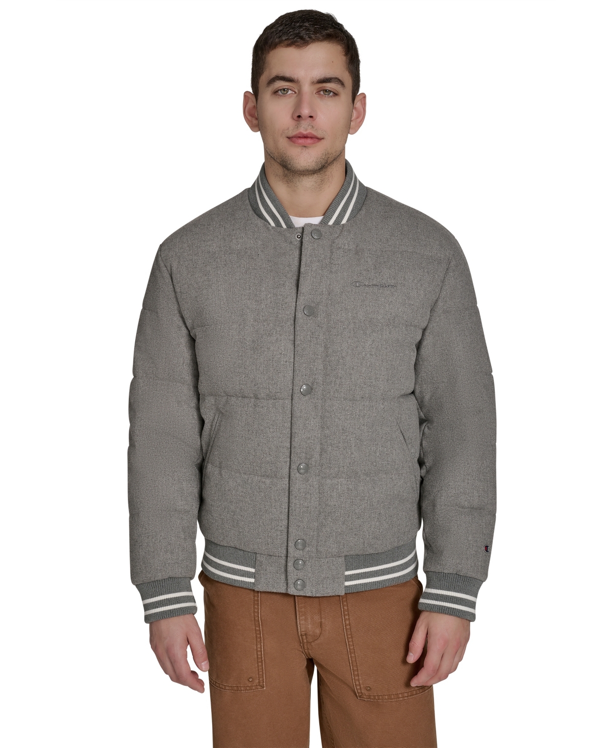 Click here for Champion Mens Wool Blend Quilted Puffer Jacket - H... prices