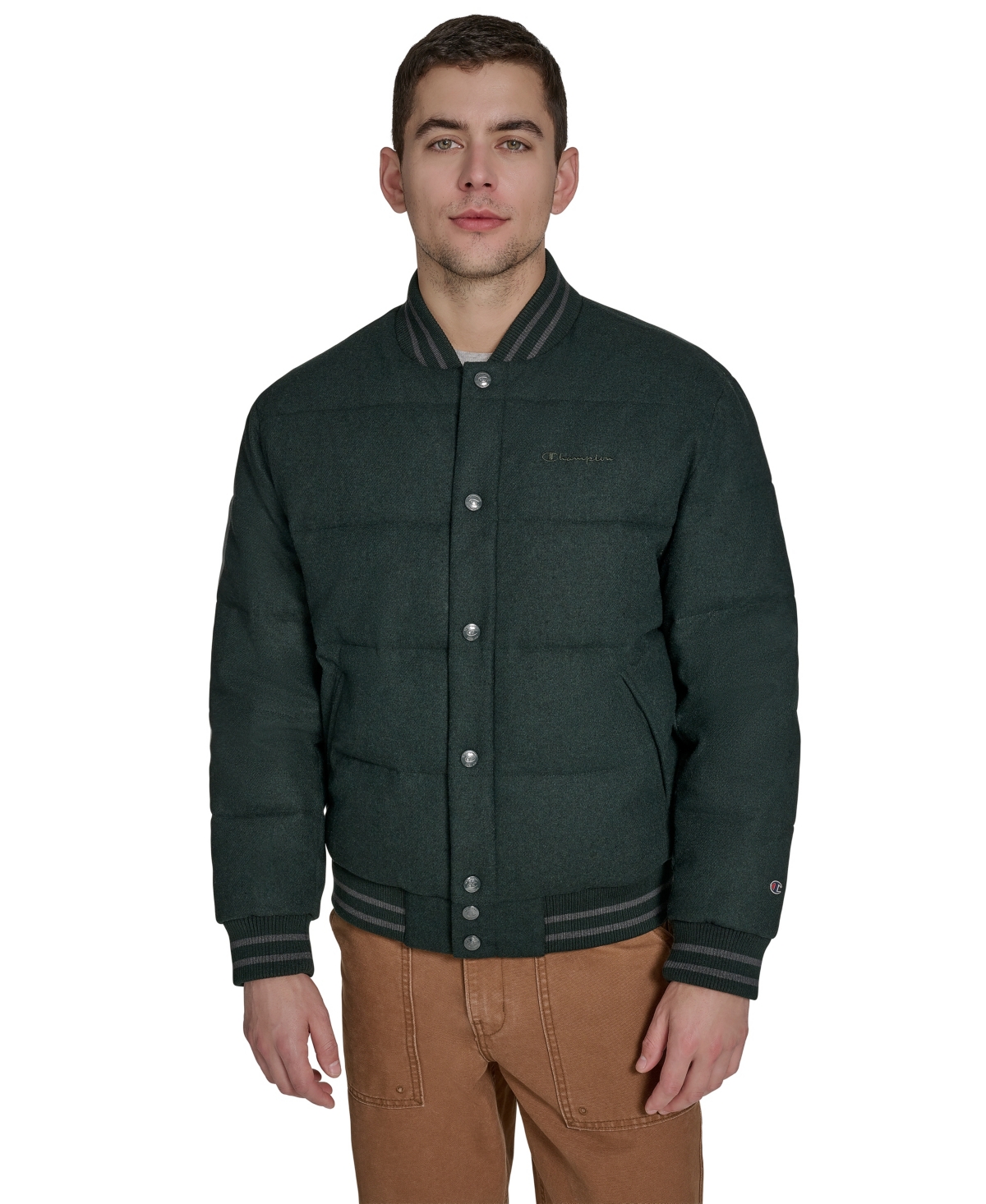 Click here for Champion Mens Wool Blend Quilted Puffer Jacket - P... prices