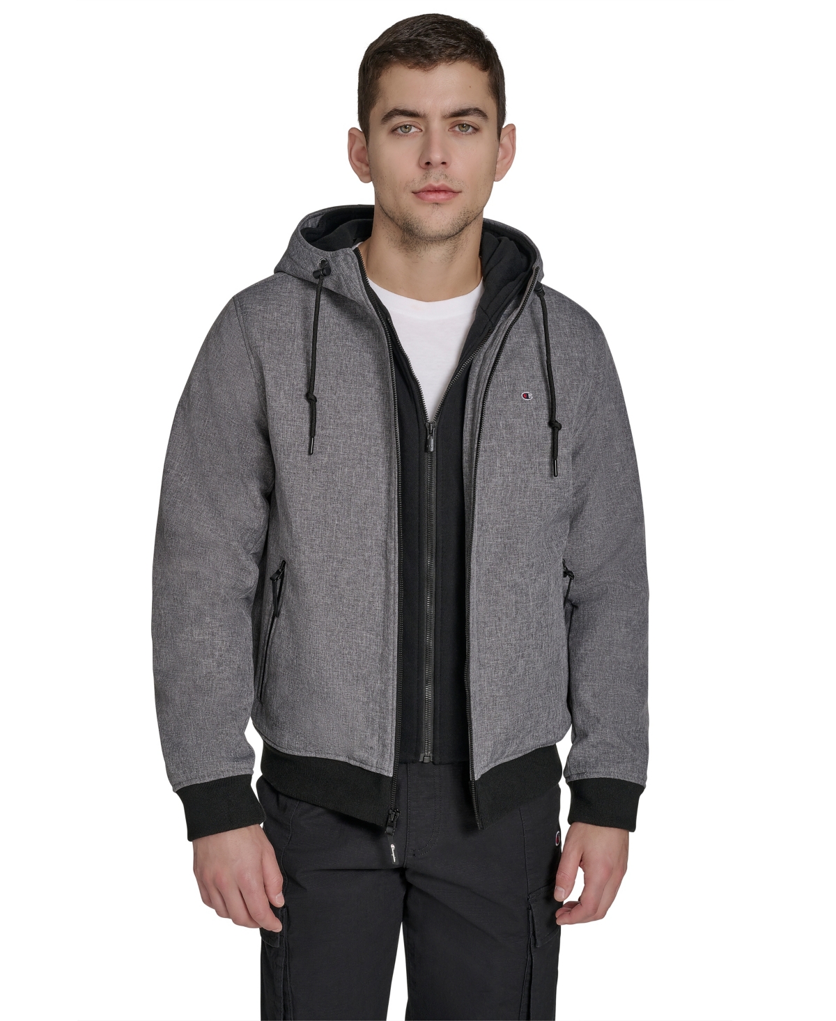 Click here for Champion Mens Softshell Bomber Jacket - Heather Gr... prices