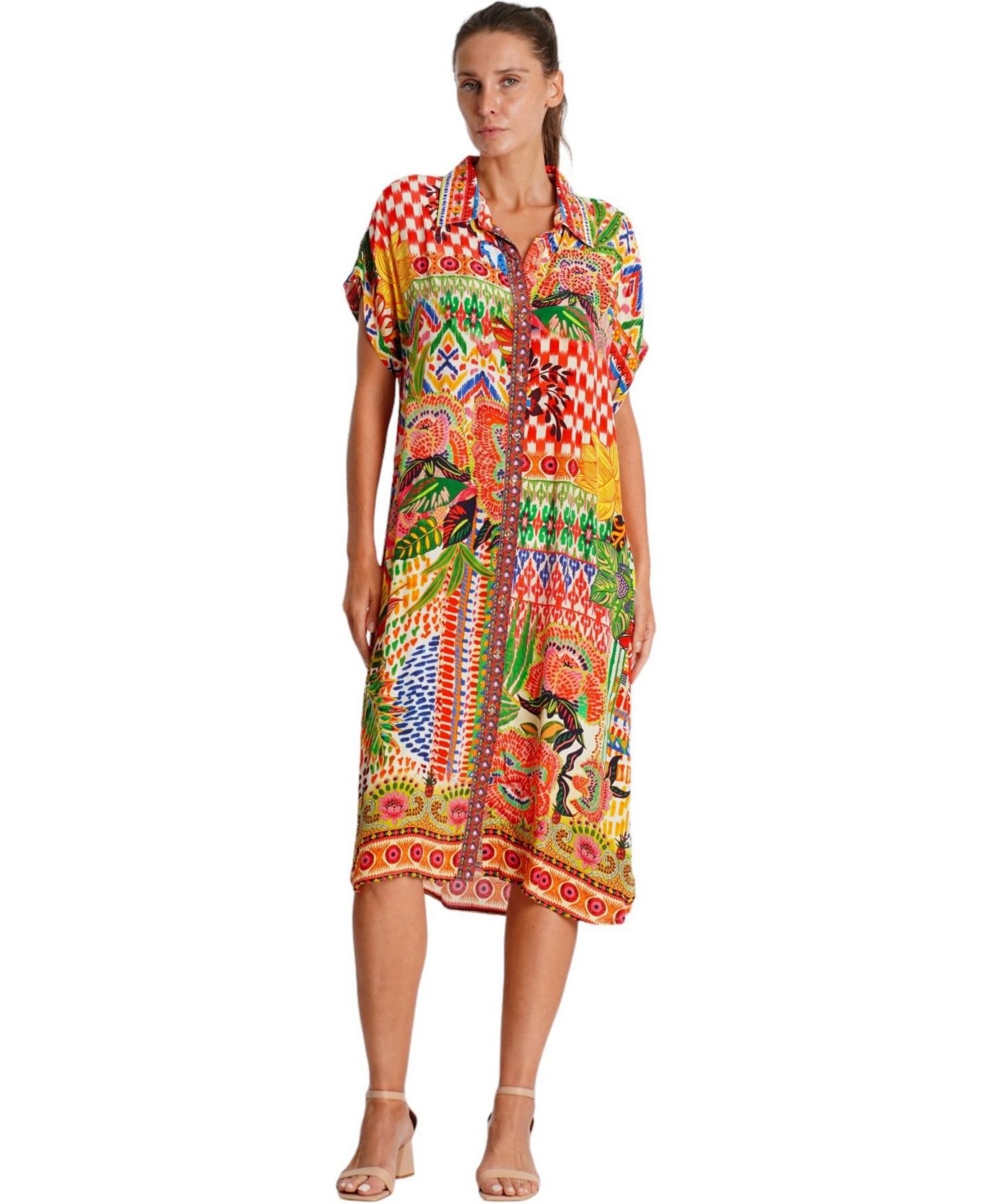 Click here for La Moda Clothing Womens Midi Summer Dress with Col... prices