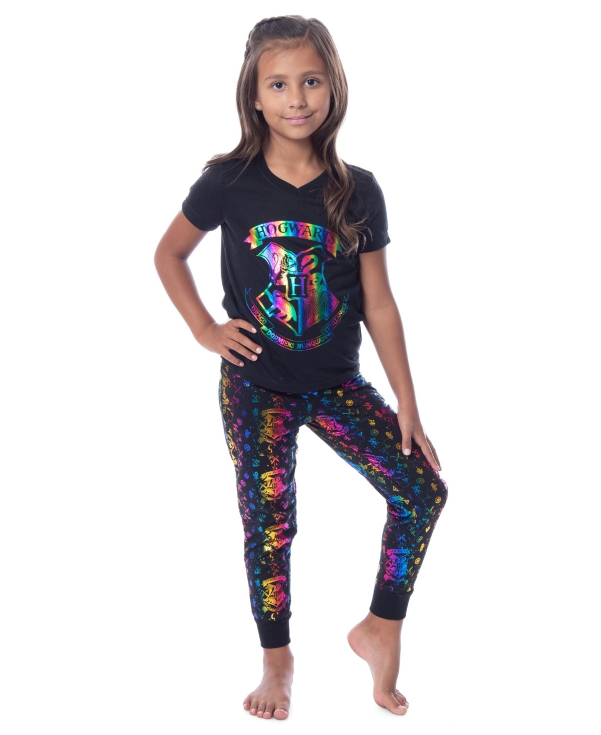 Click here for Harry Potter Girls Rainbow Foil Hogwarts Crest 2PC... prices