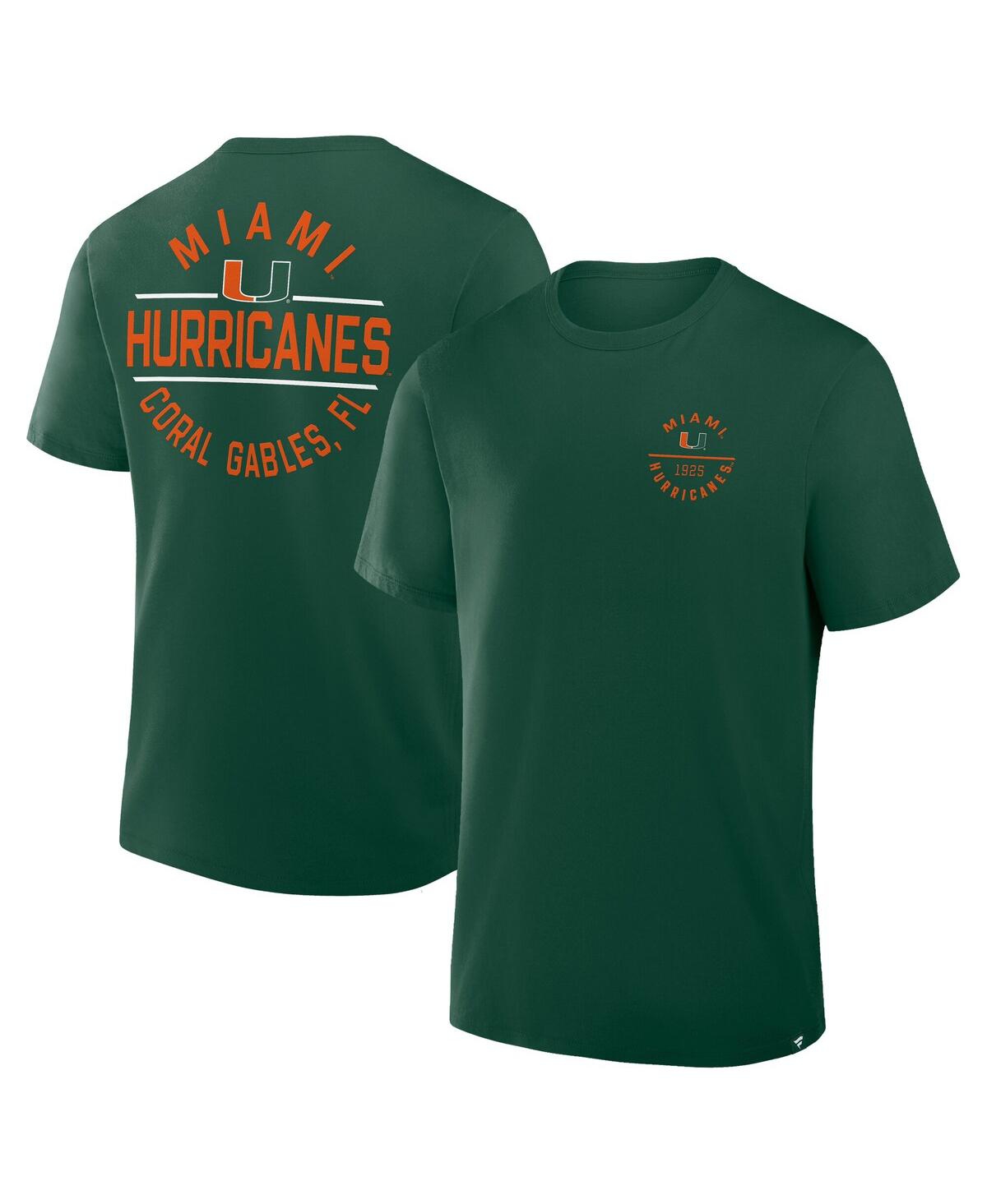 Click here for Fanatics Mens Green Miami Hurricanes Fastbreak T-S... prices