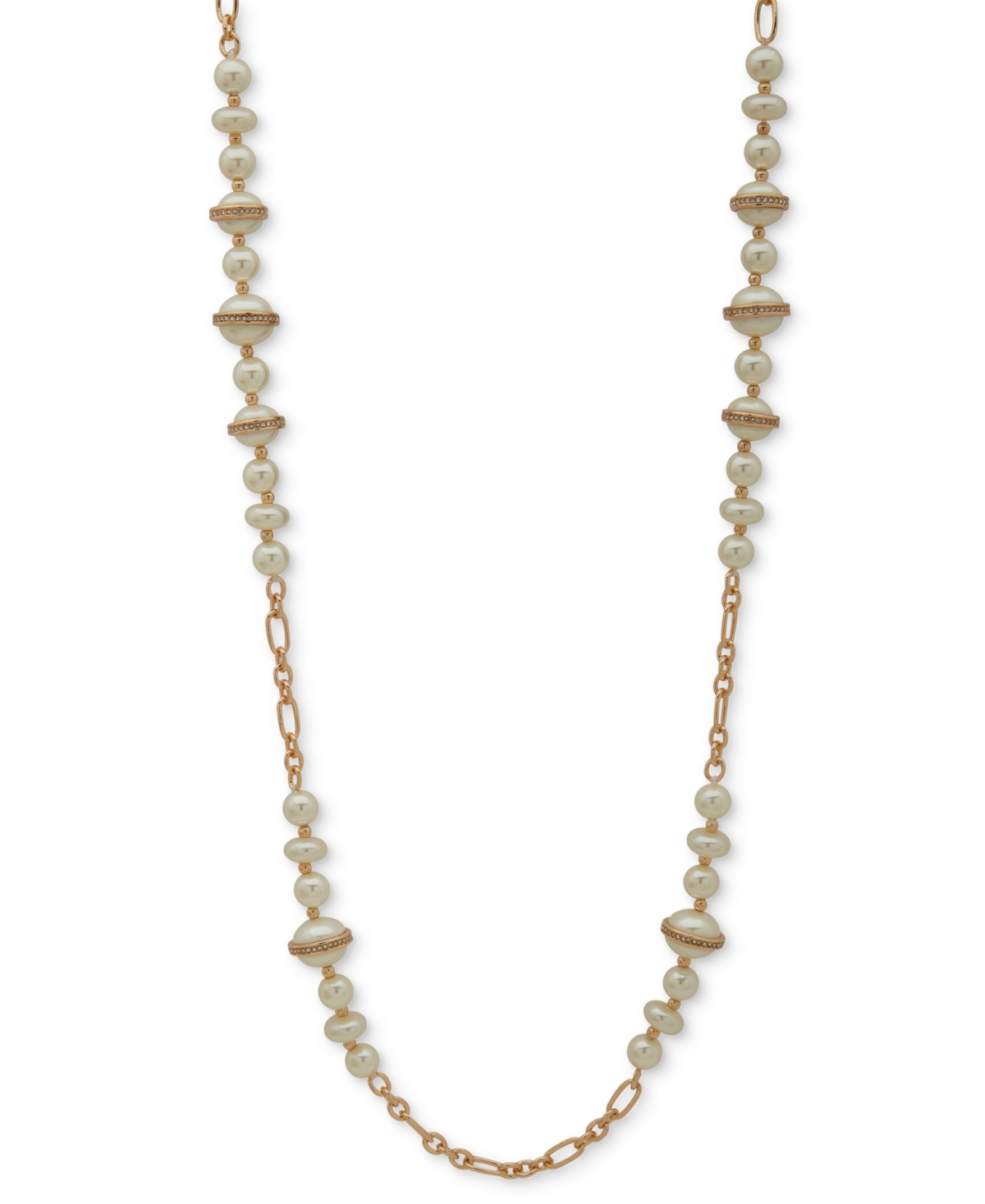 Click here for Anne Klein Imitation Pearl Gold-Tone Lentil Chain... prices