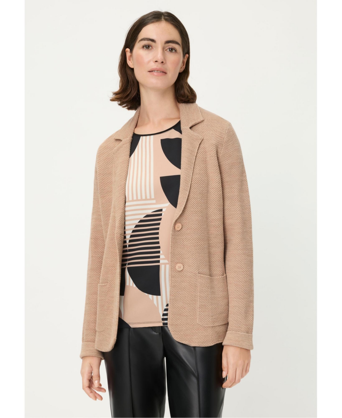 Click here for Olsen Womens Merino Wool Blend Blazer - Warm biscu... prices