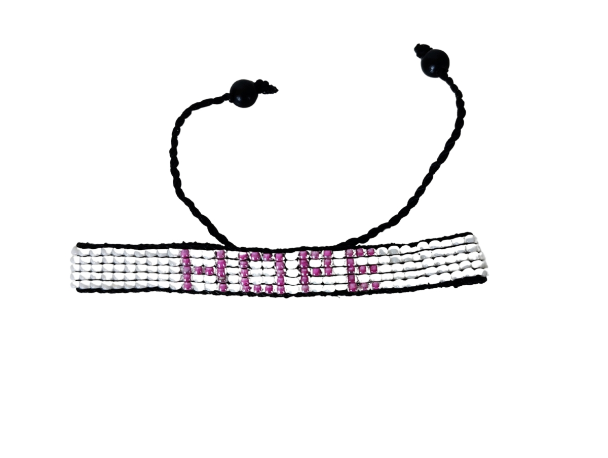 Click here for Breast Cancer Awareness Bracelet â White with Pi... prices