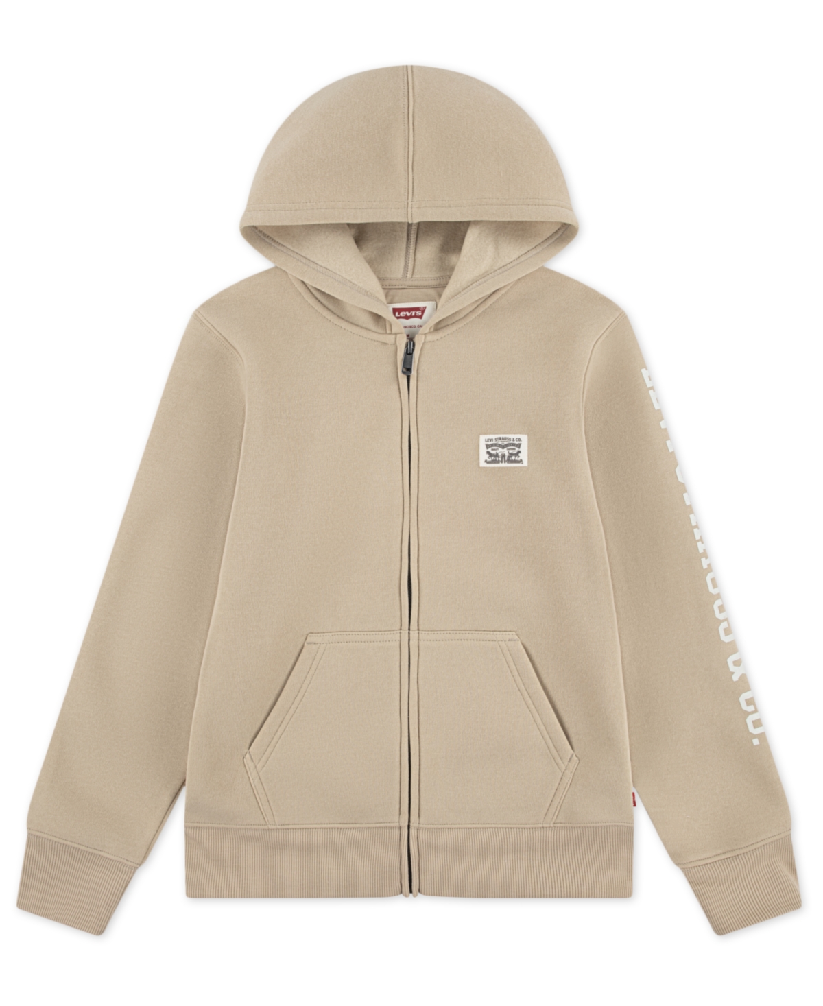 Click here for Levis Boys 8-20 Full Zip Hooded Sweatshirt - Beige prices