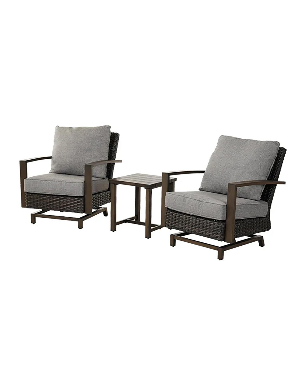 Click here for All-Aluminum Wicker Cushion Chat Set - 3 Pieces -... prices