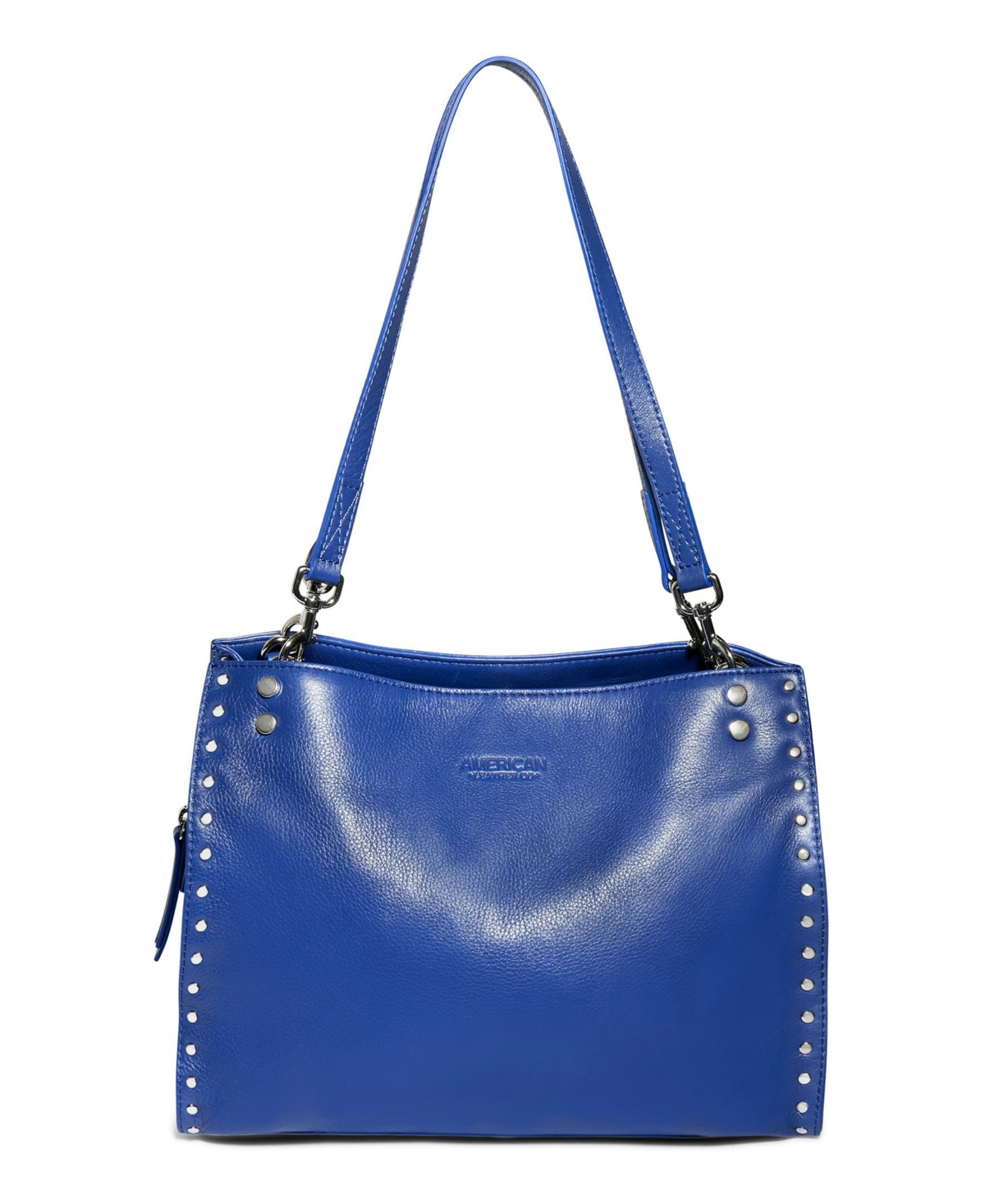 Click here for Lenox Studded Triple Entry Satchel - Socialite Nav... prices