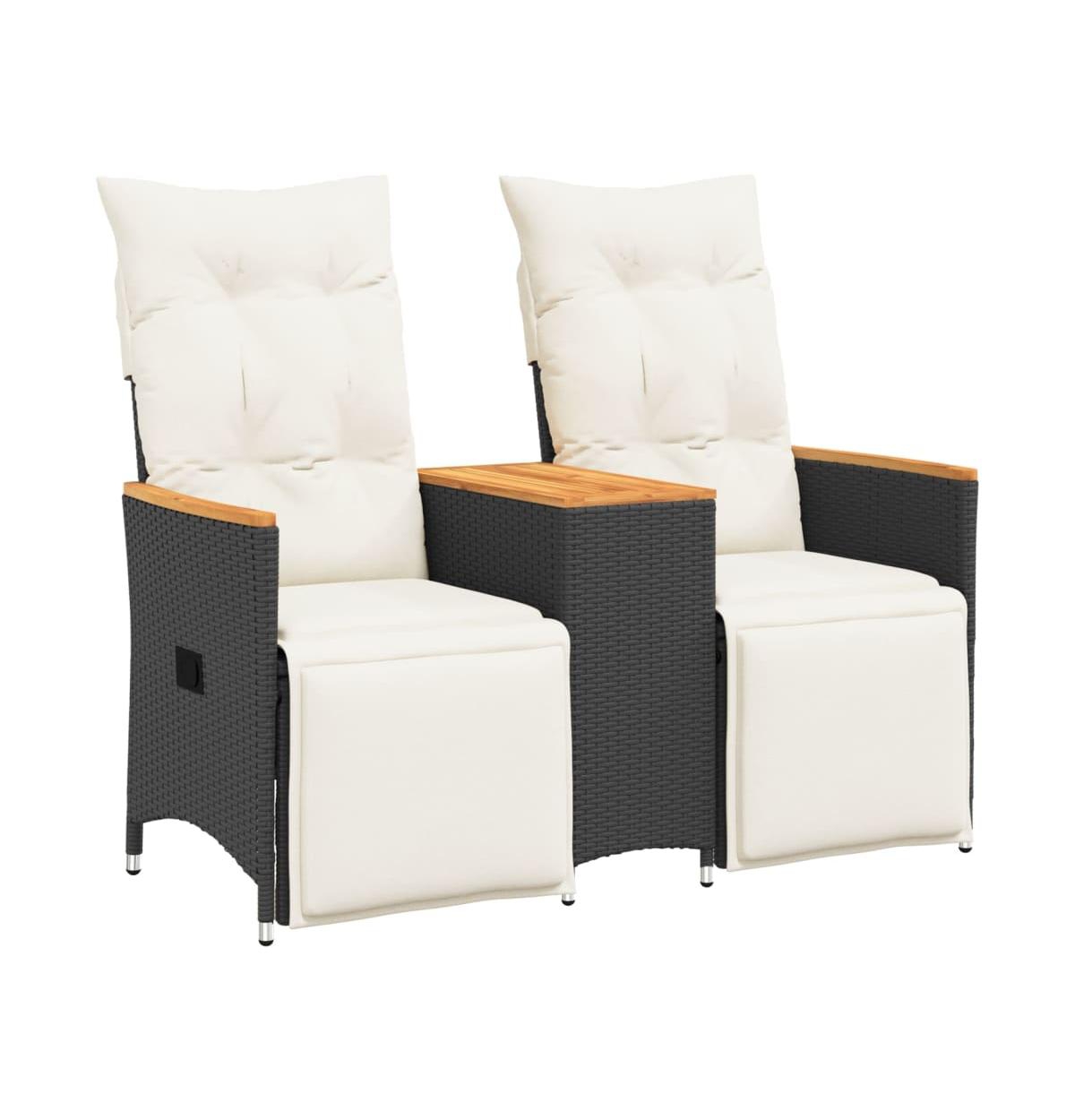 Click here for Reclining Garden Sofa Black  Cream White - Black prices