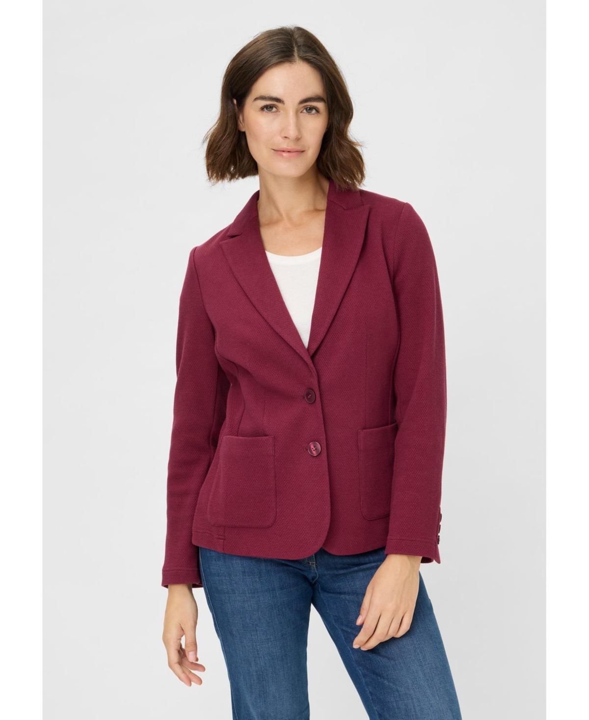 Click here for Olsen Womens Stretch Blazer - Boysenberry prices