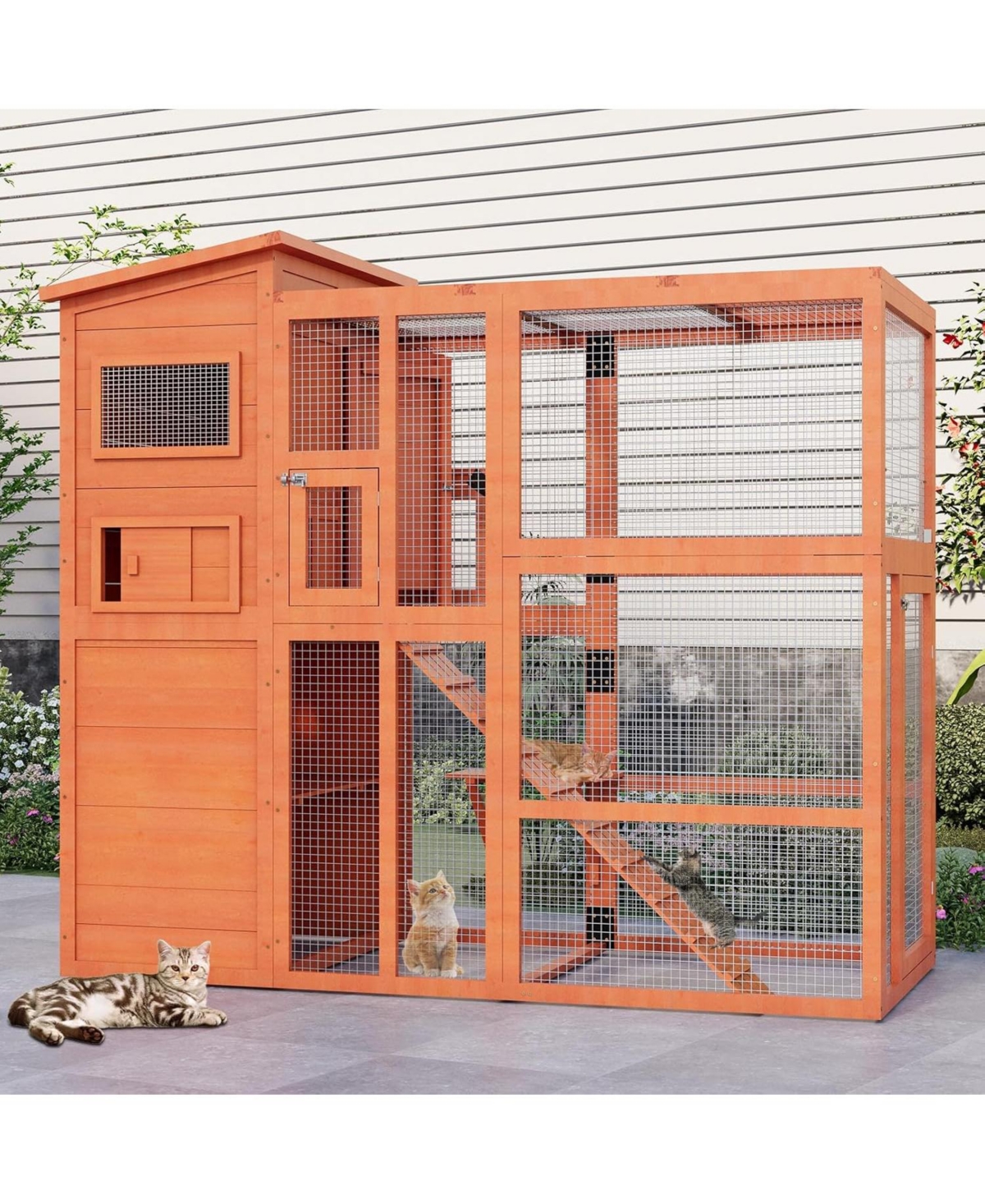 Click here for Aecojoy Large 4 Tiers Catio Outdoor Cat Enclosure... prices
