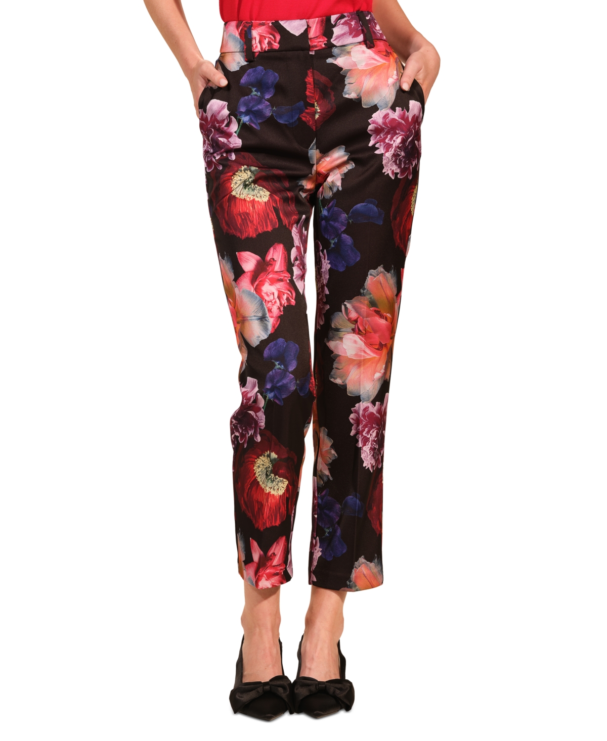 Click here for Isaac Mizrahi Womens Straight Leg Satin Pants - Fl... prices