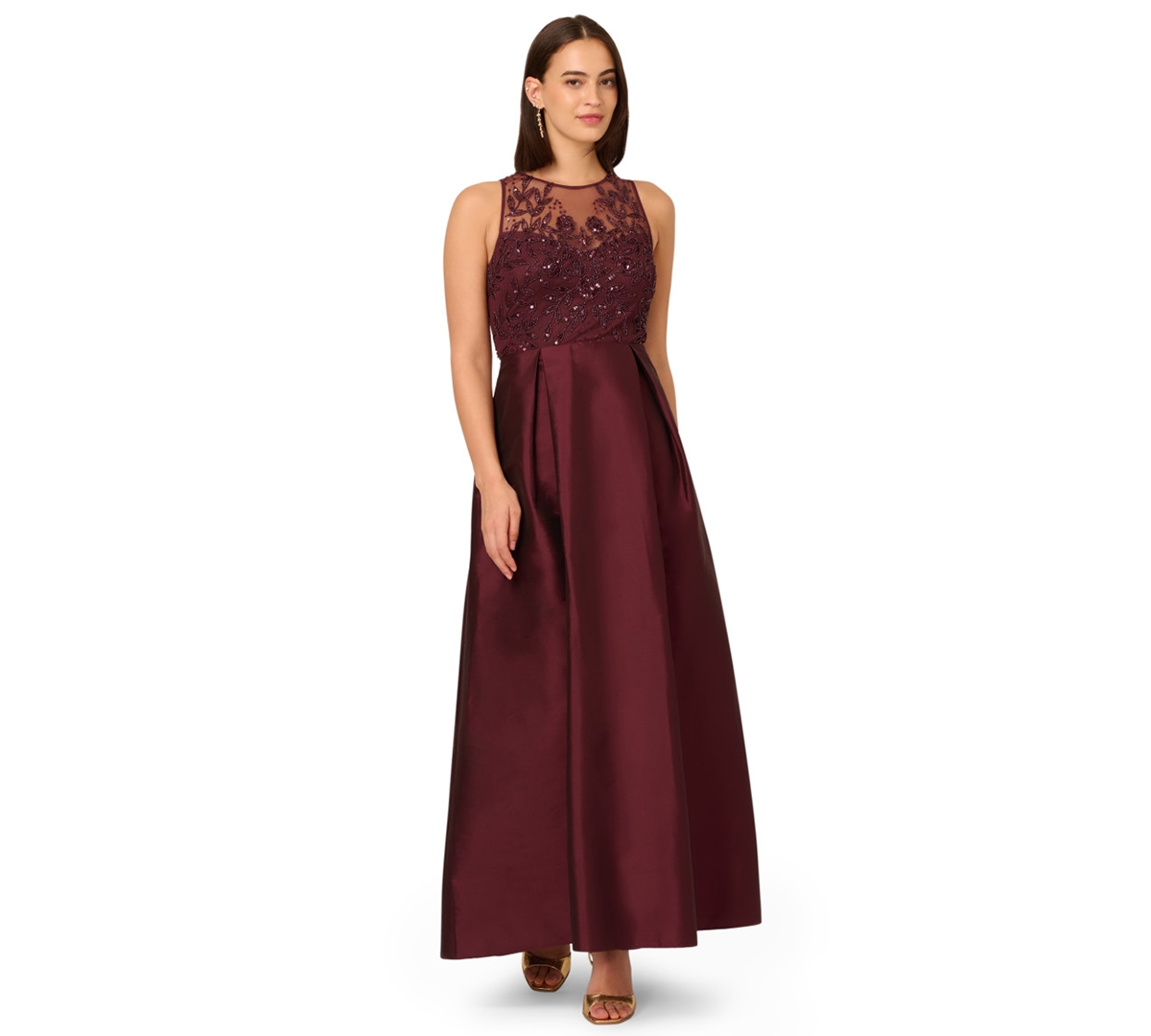 Click here for Adrianna Papell Womens Beaded Taffeta Ball Gown -... prices