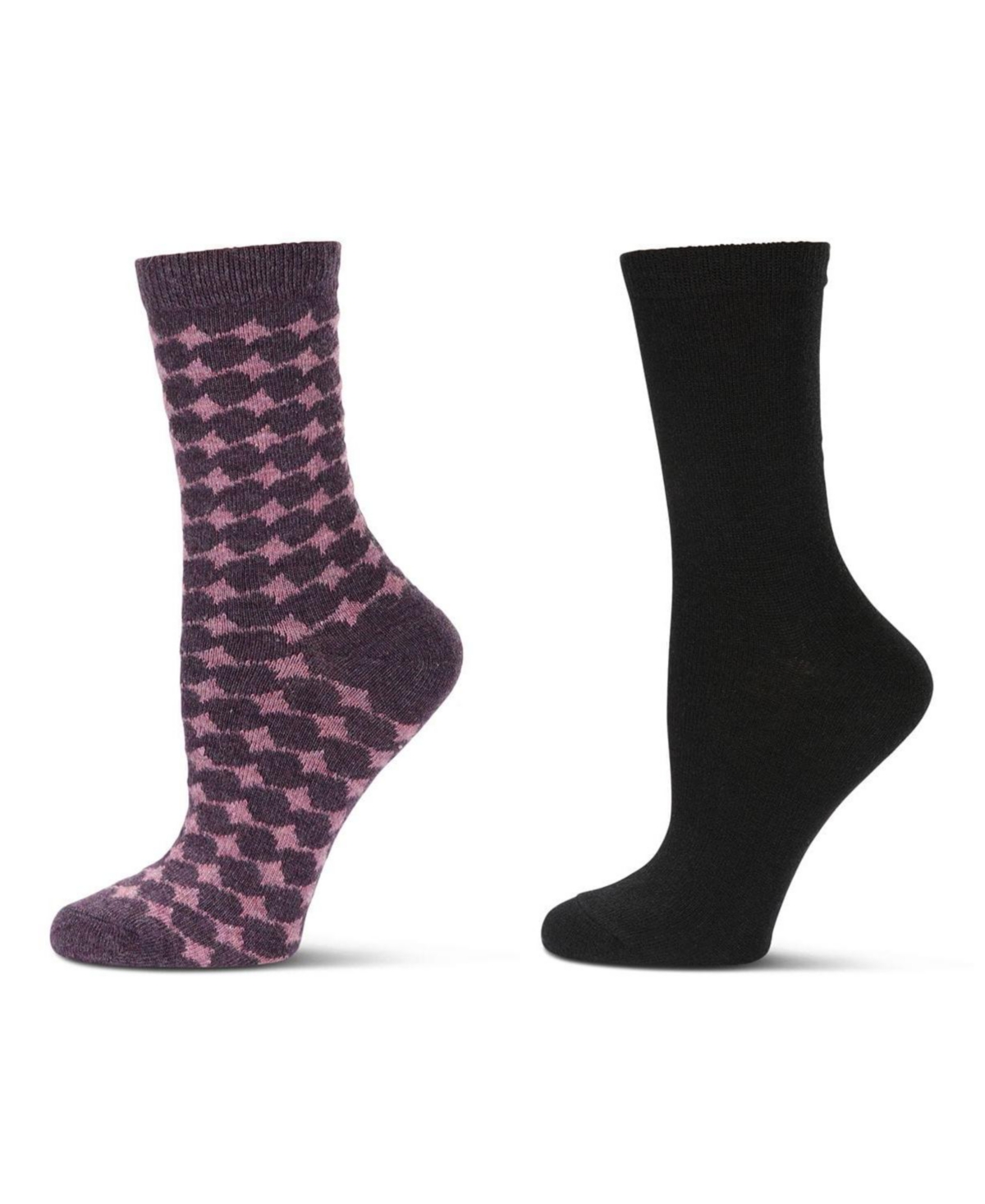 Click here for MeMoi Womens 2 Pack Wool Waves Crew Socks - Eggpla... prices