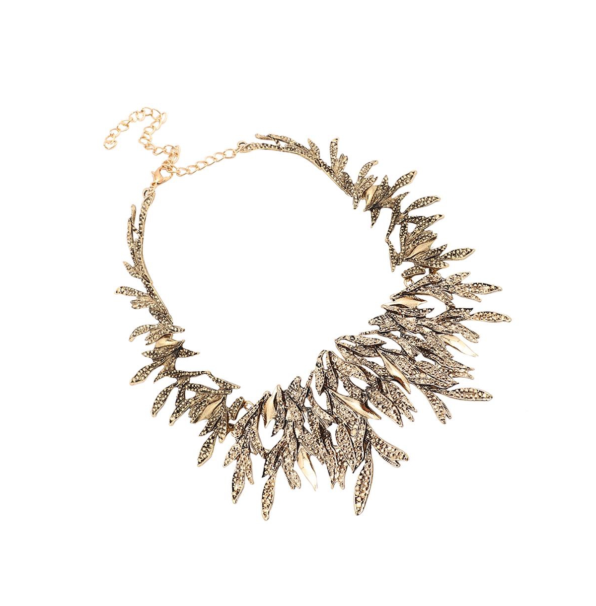 Click here for Sohi Womens Feather Statement Necklace - Gold prices