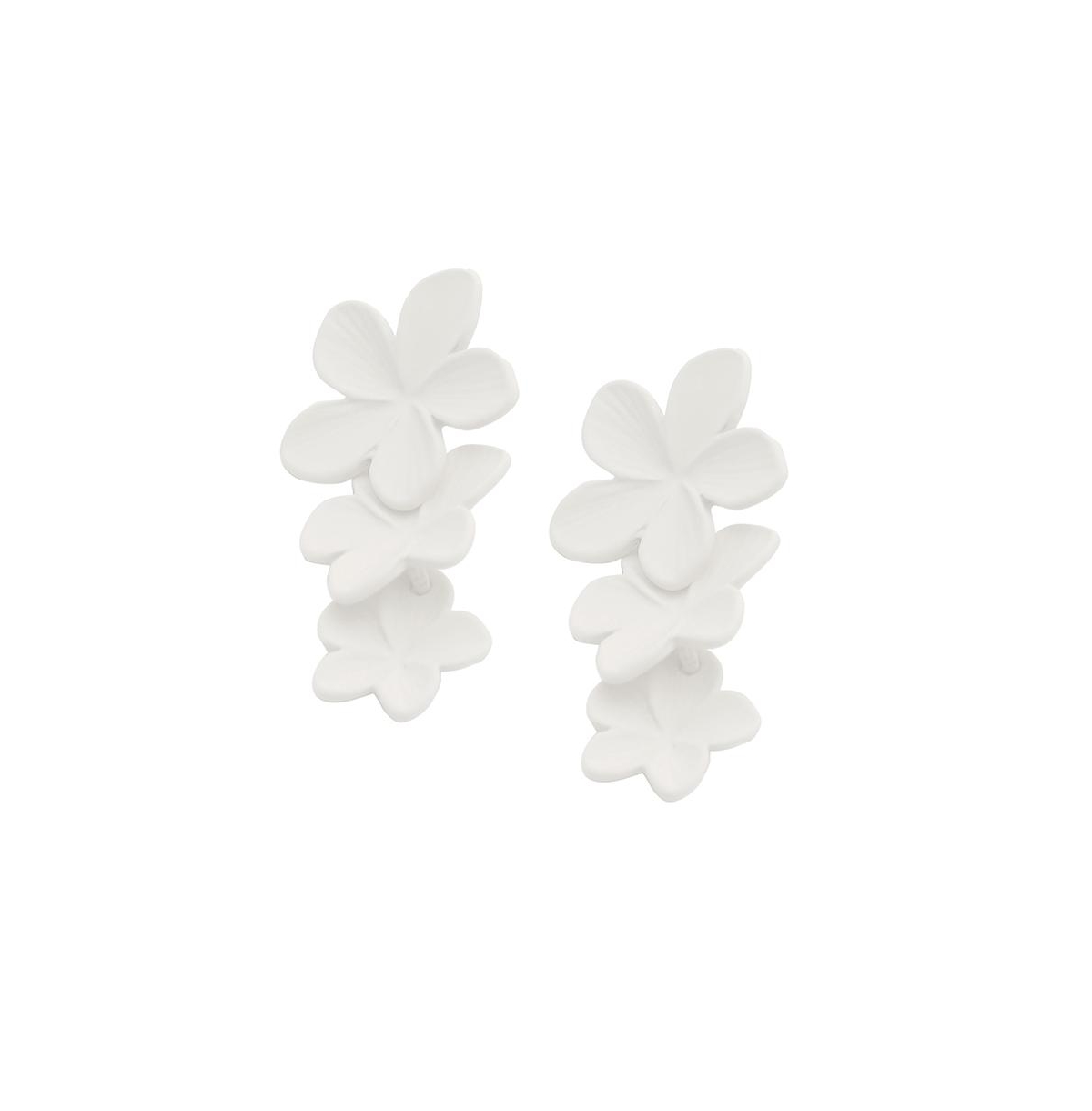 Click here for Sohi Womens Botanical Drop Earrings - White prices