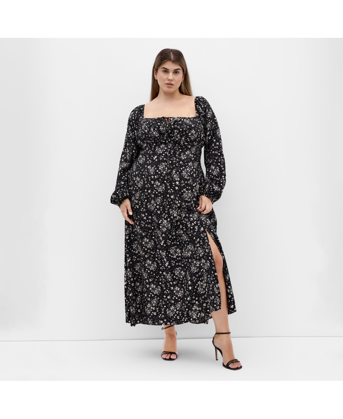 Click here for City Chic Womens Abbigail Long Sleeve Print Maxi D... prices