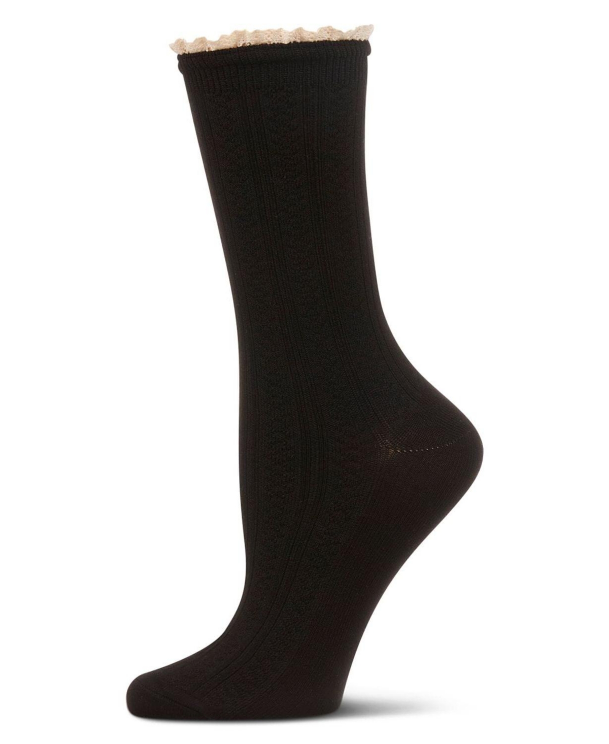 Click here for MeMoi Womens Prairie Lace Crew Socks - Black prices