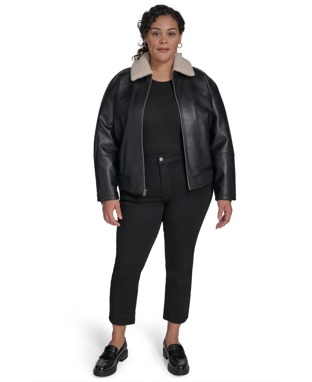 Click here for Levis Plus Size Long Sleeves Bomber Jacket - Black prices