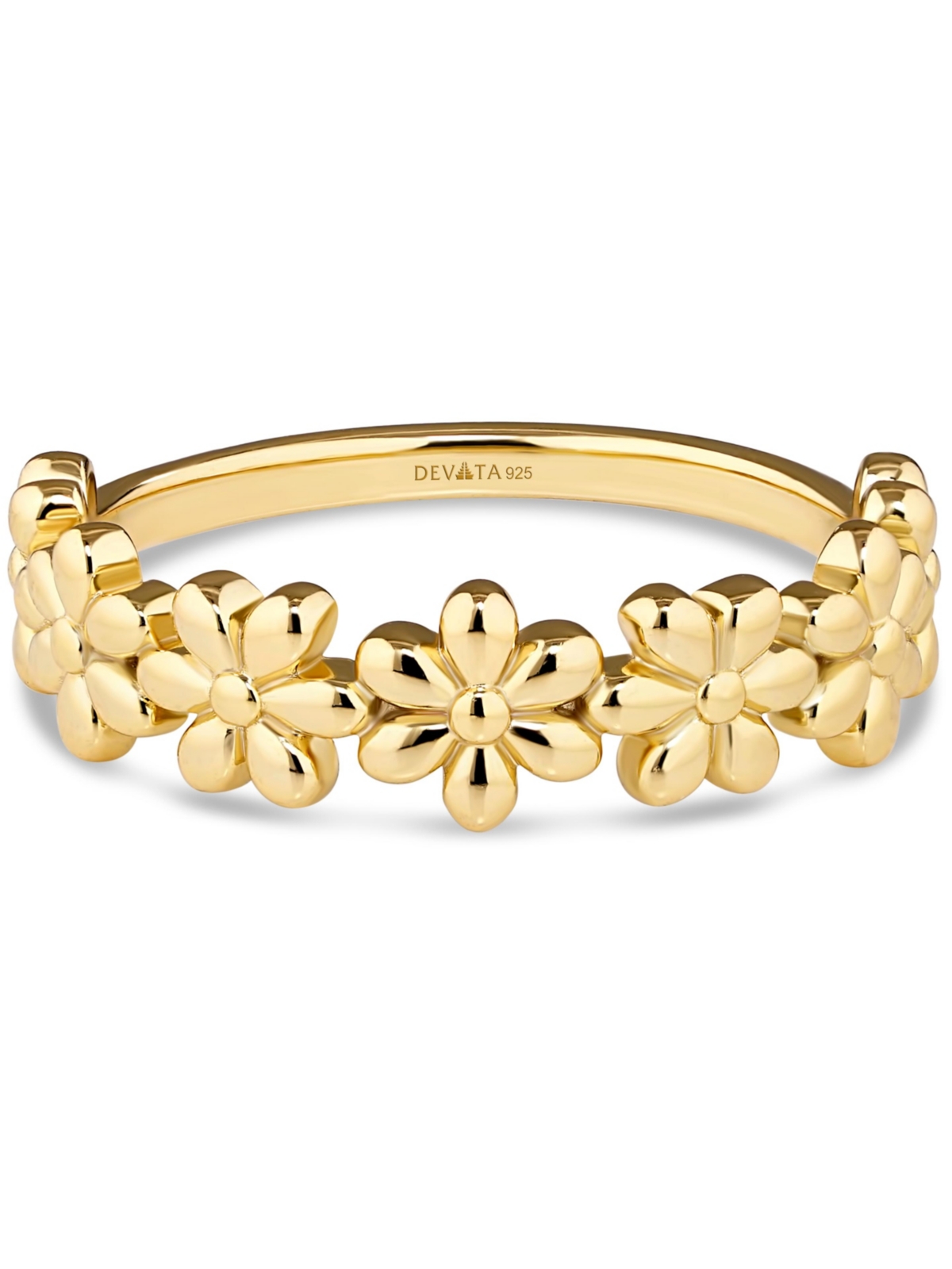 Click here for Devata Daisy Flower Ring in Gold Plated Sterling S... prices