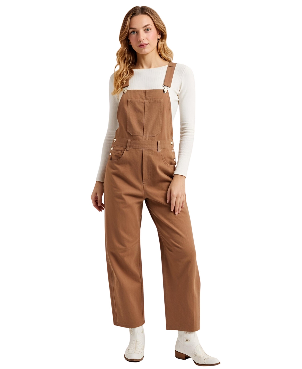 Click here for Modenaire Womens Wide Leg Adjustable Overalls - Br... prices