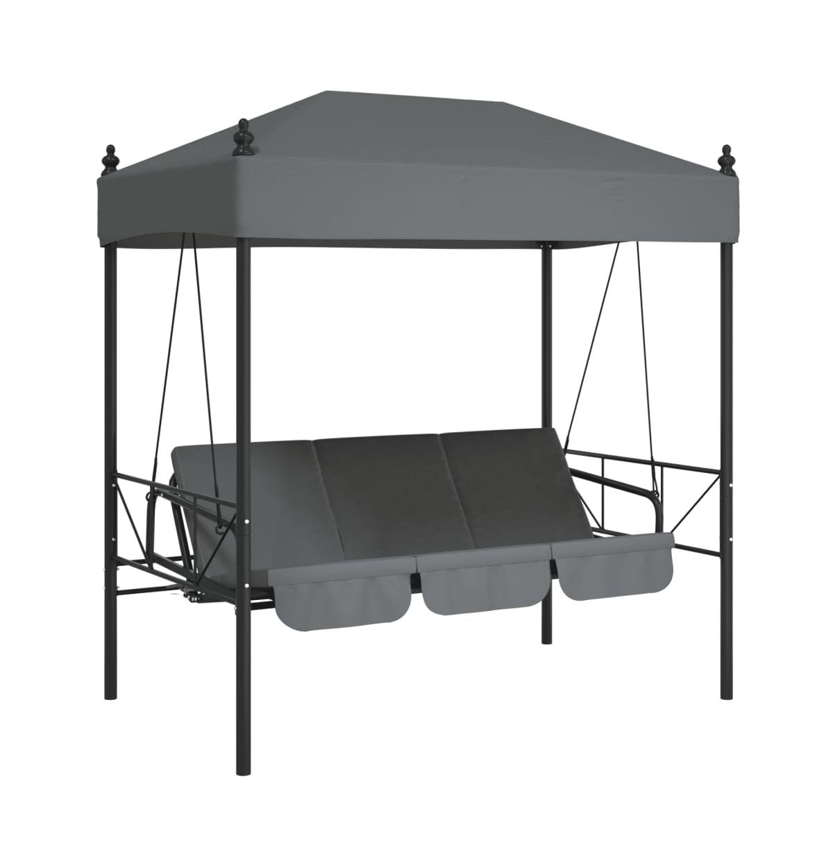 Click here for vidaXL Garden Swing Bench Dark Grey Powder-Coated... prices