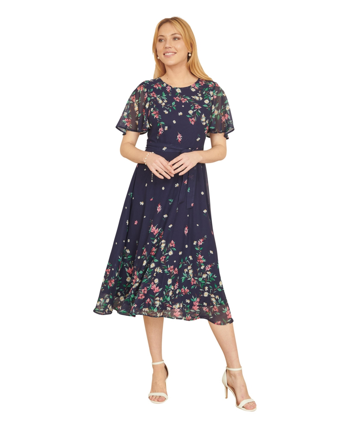 Click here for Yumi Womens Daisy Mirror Placement Skater Dress -... prices