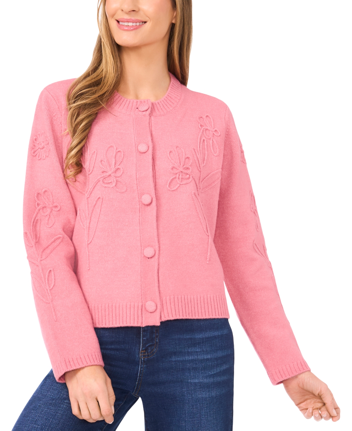 Click here for CeCe Womens Flower Embroidery Long Sleeves Cardiga... prices