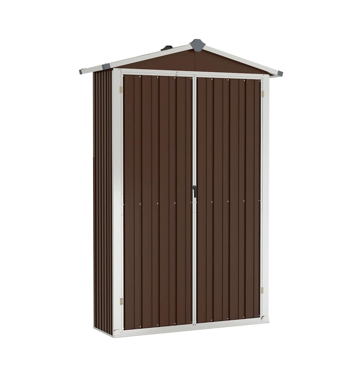Click here for vidaXL Garden Shed Brown Galvanized Steel and Plas... prices