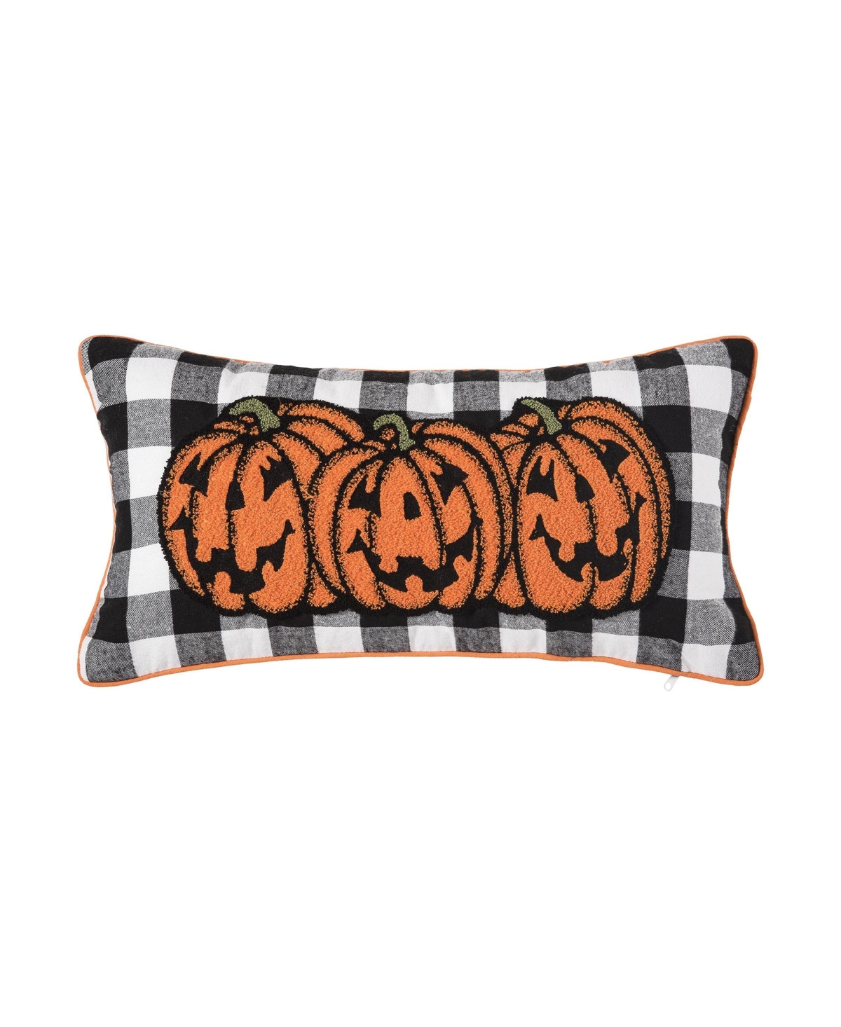 Click here for Jack-o-Lantern Pumpkin Check Tufted Bolster Hallow... prices