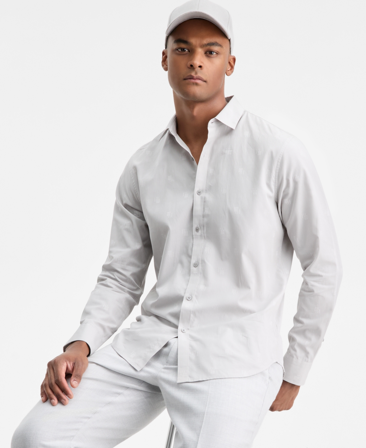 Click here for Alfani Mens Long-Sleeve Micro Chevron Shirt  Macys... prices