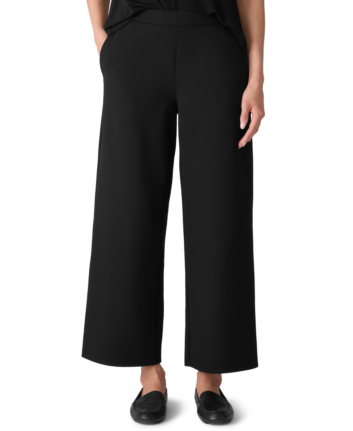 Click here for Eileen Fisher Womens Wide-Leg Ankle Pants - Black prices
