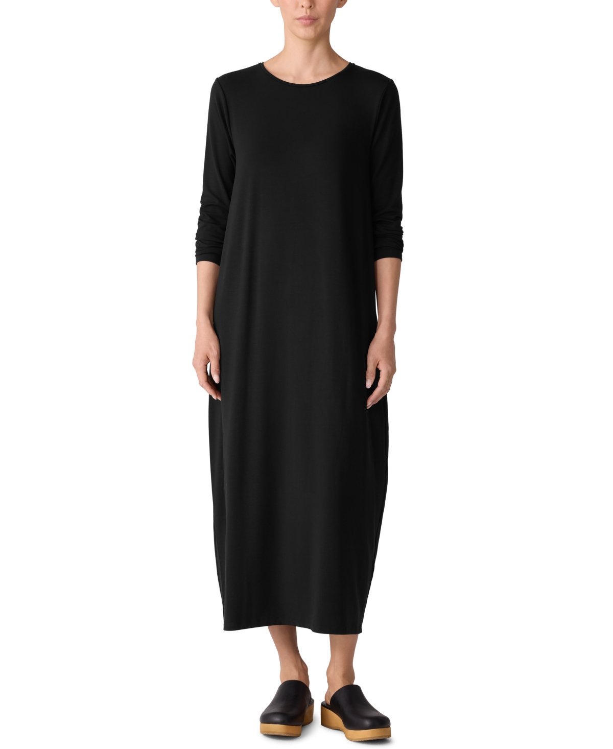 Click here for Eileen Fisher Womens Round Neck Oval Dress - Black prices