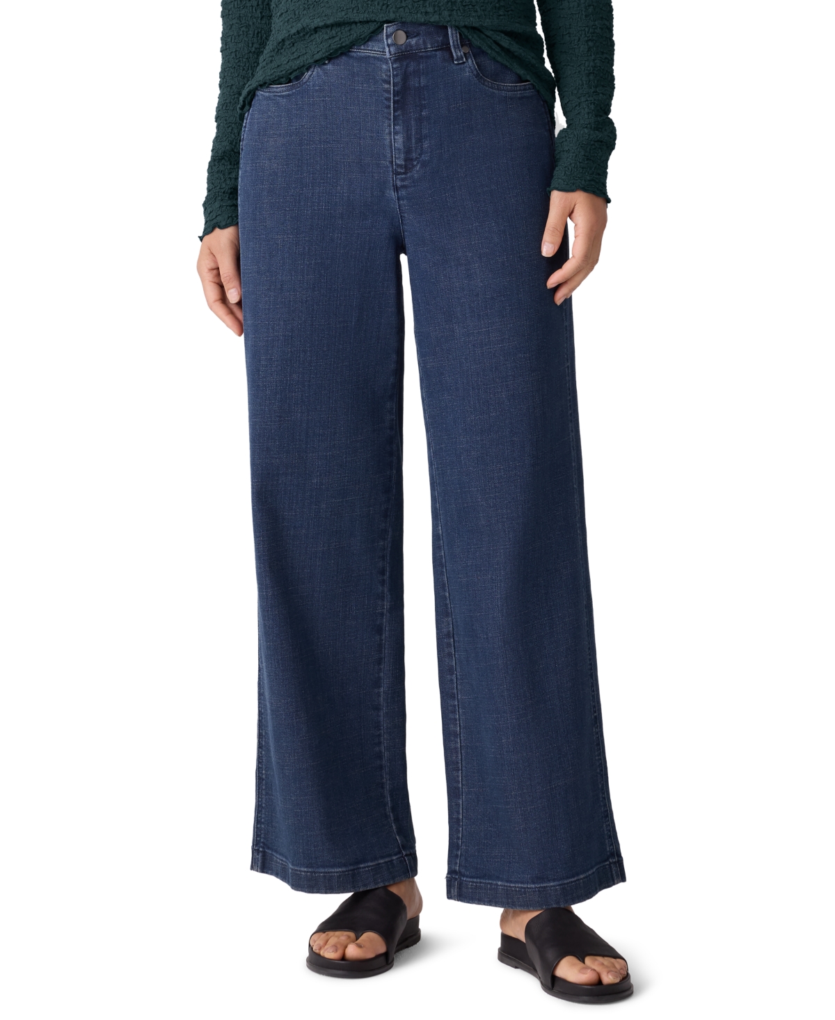 Click here for Eileen Fisher Womens Wide-Leg Jeans - Medium Indig... prices