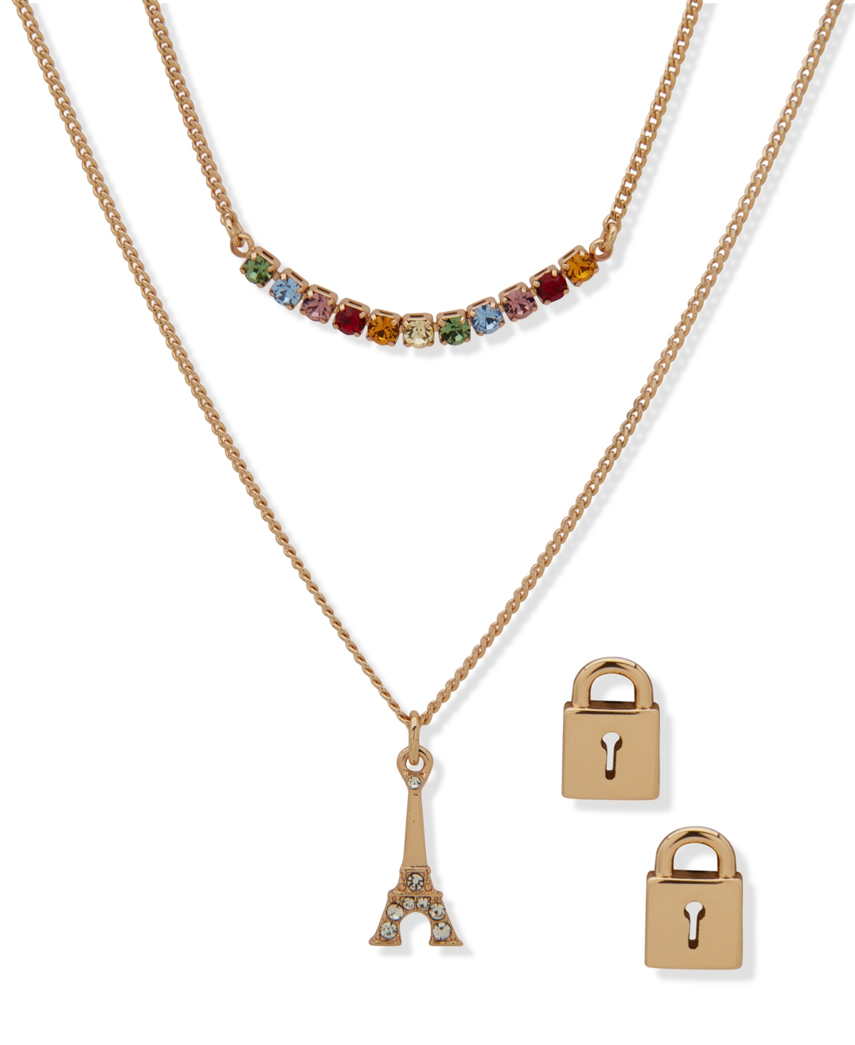 Click here for Karl Lagerfeld Paris 2-Pc. Multi Stone Gold-Tone E... prices