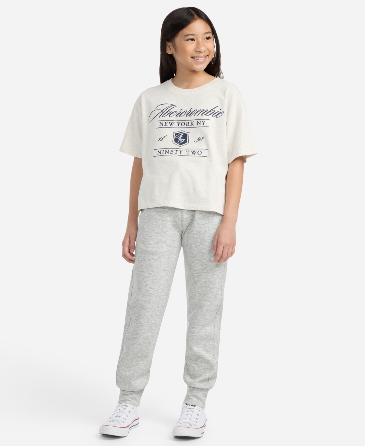 Click here for abercrombie kids Girls Neo Knit Joggers - Gray prices