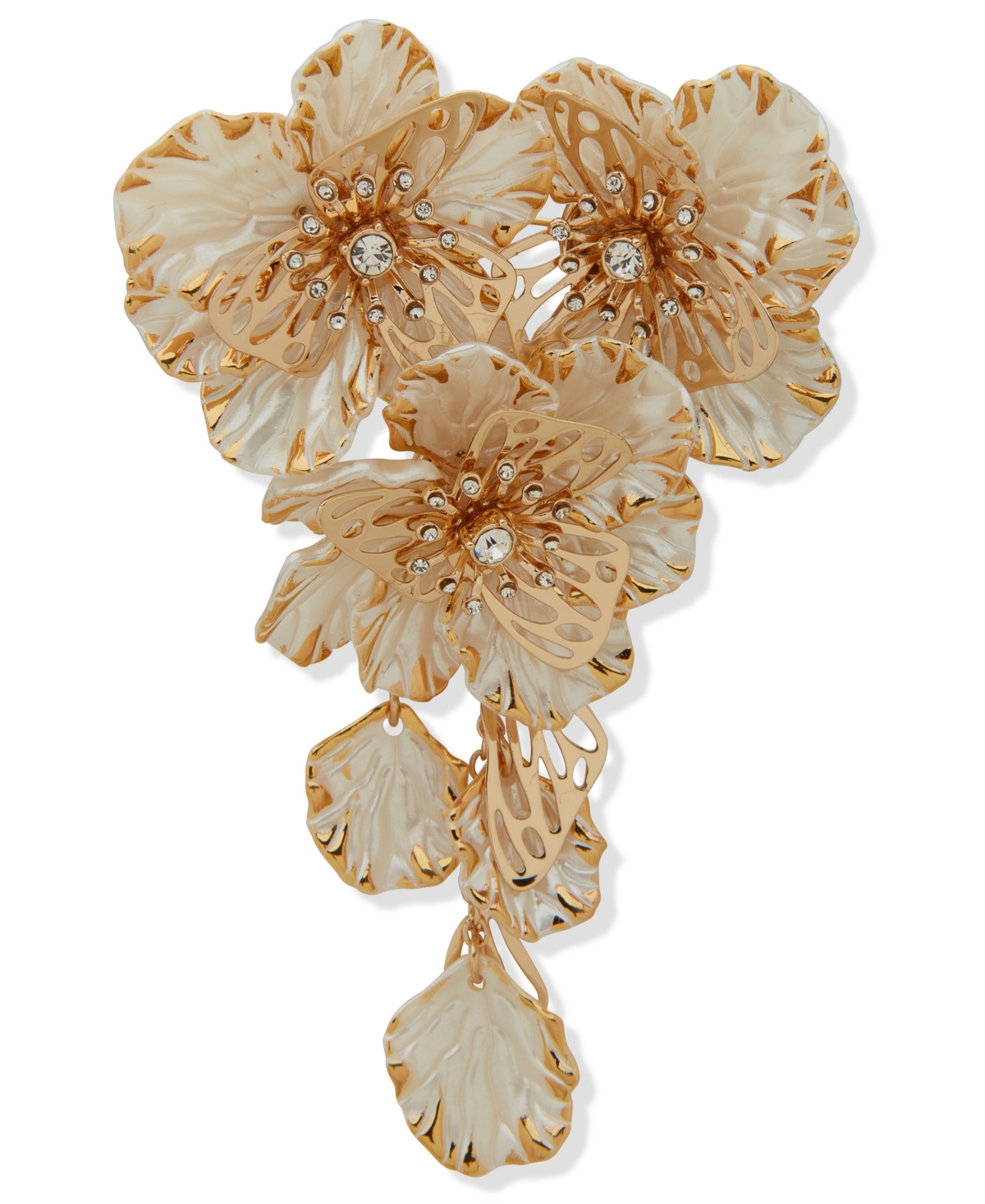 Click here for lonna & lilly Gold-Tone Dynamic White Flower Pin -... prices