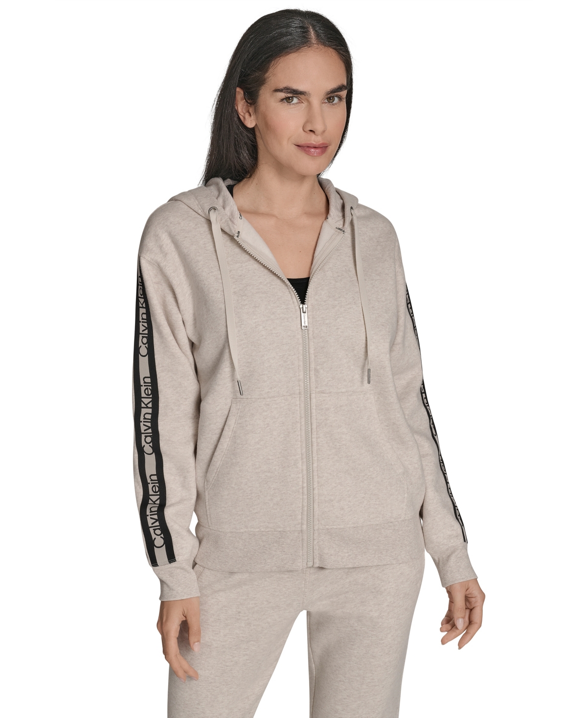 Click here for Calvin Klein Womens Fleece Logo Tape Hoodie Jacket... prices