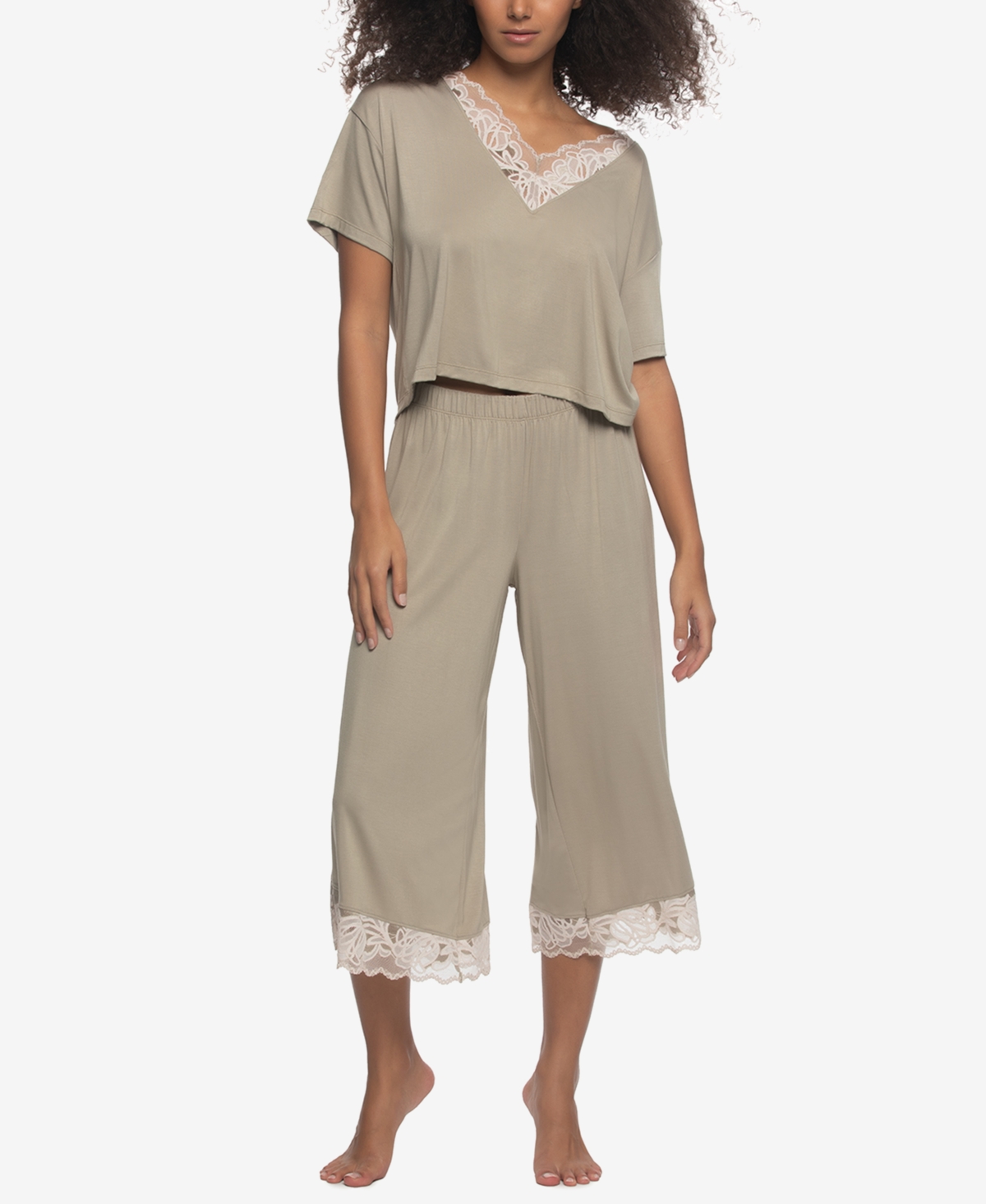 Click here for Felina Womens Regular Amelie Jersey Vintage Lace C... prices