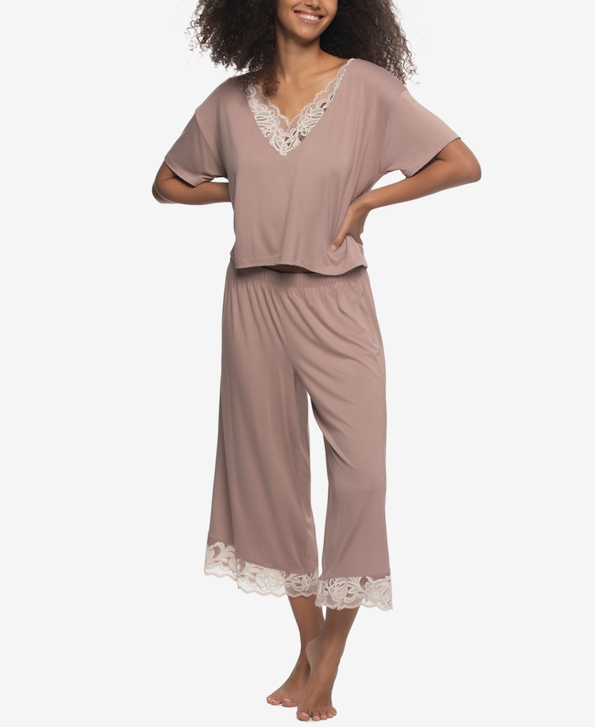 Click here for Felina Womens Regular Amelie Jersey Vintage Lace C... prices
