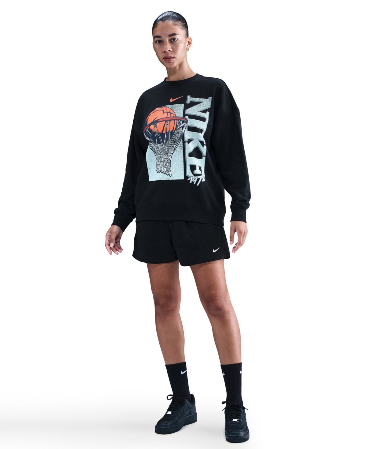 Click here for Nike Womens Fleece Loose Fit Crew Neck T-Shirt - B... prices