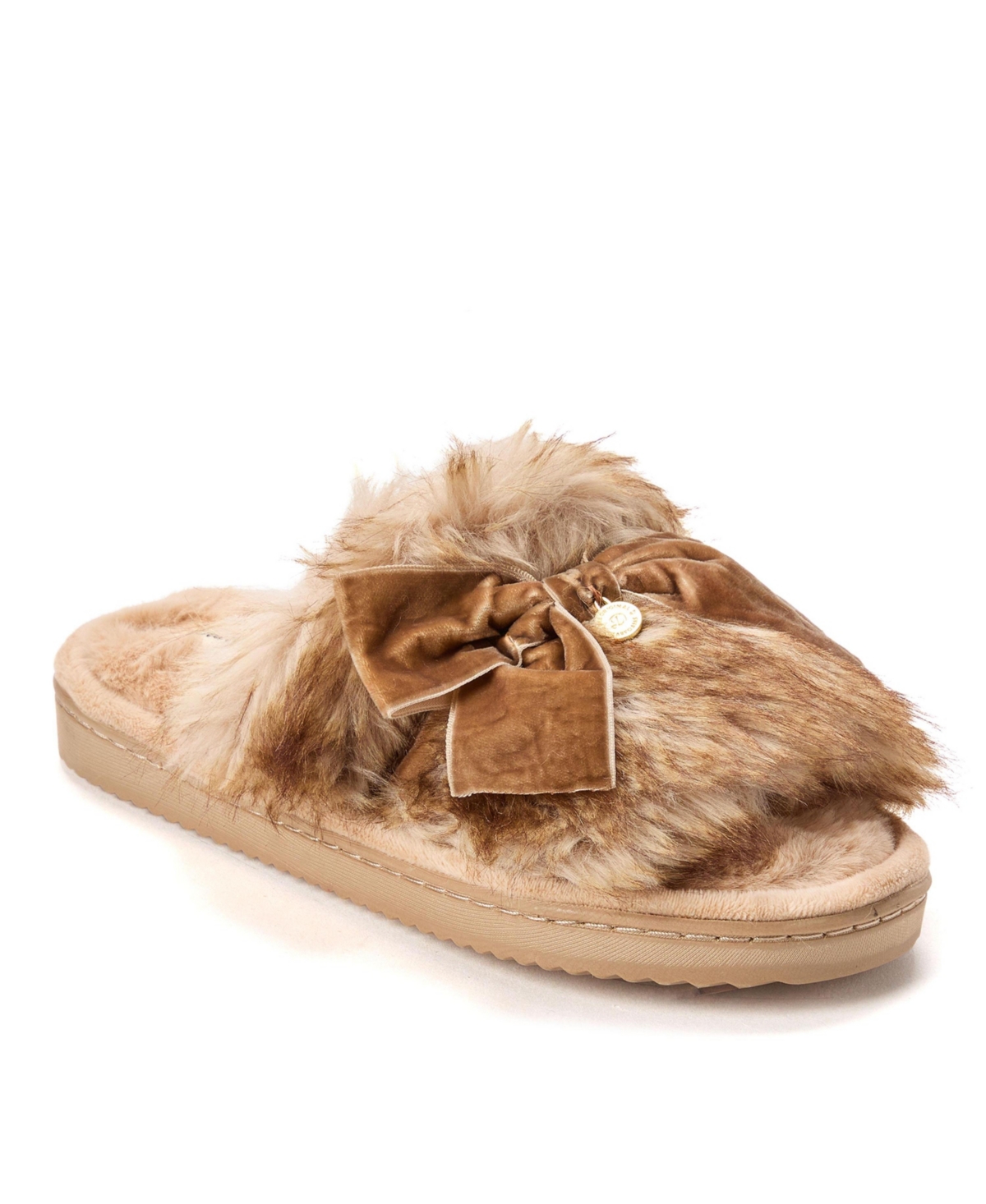 Click here for Dearfoams Womens Bianca Pile Slide Slipper with Bo... prices