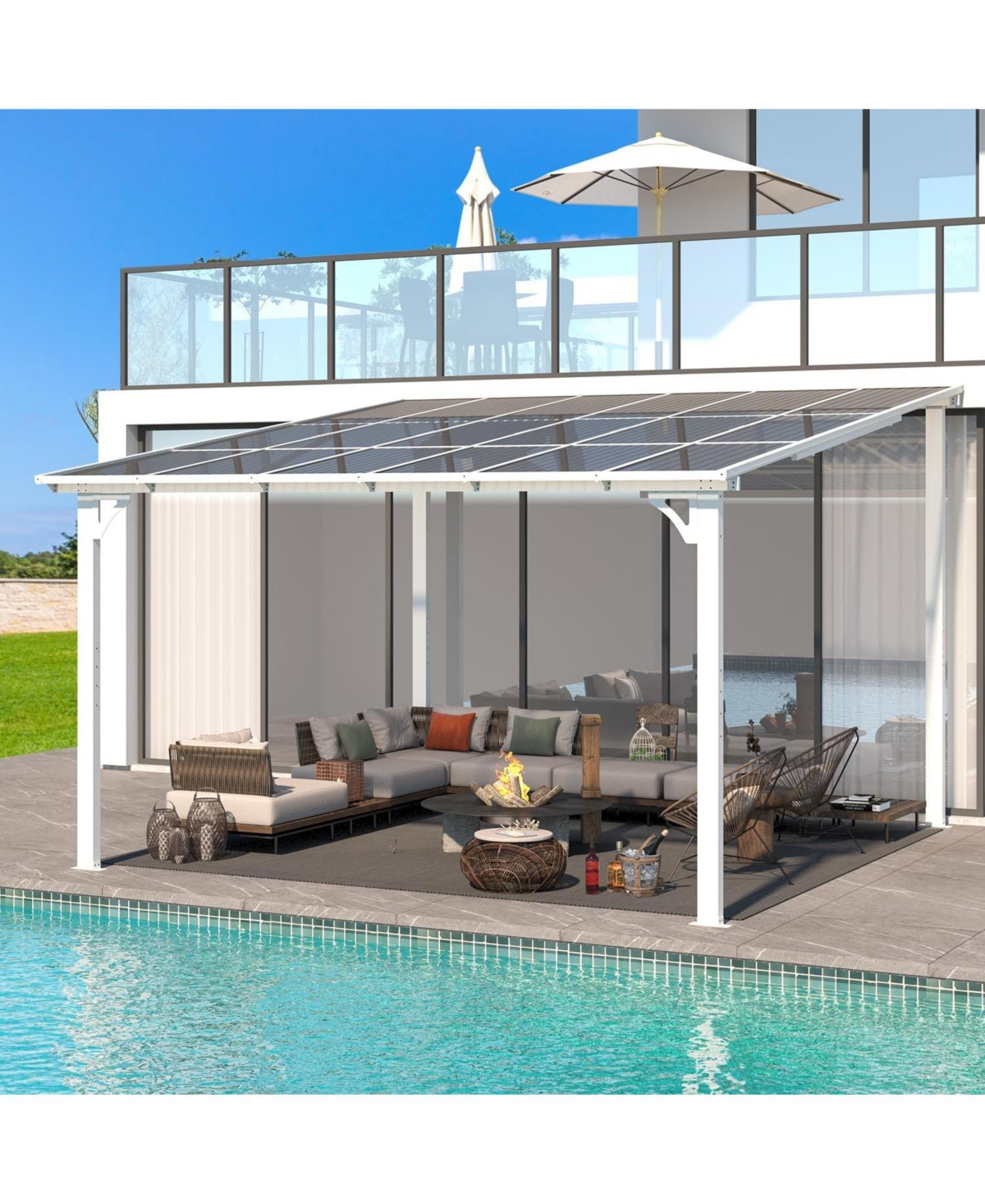 Click here for Aecojoy 12x12 Wall Mounted Gazebos Pergola - White prices