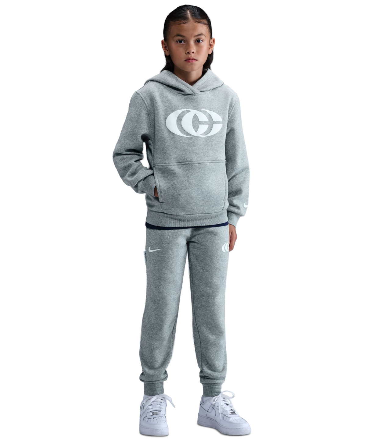 Click here for Nike Kids 7-20 Pull On Long Sleeve Hoodie - Gray prices