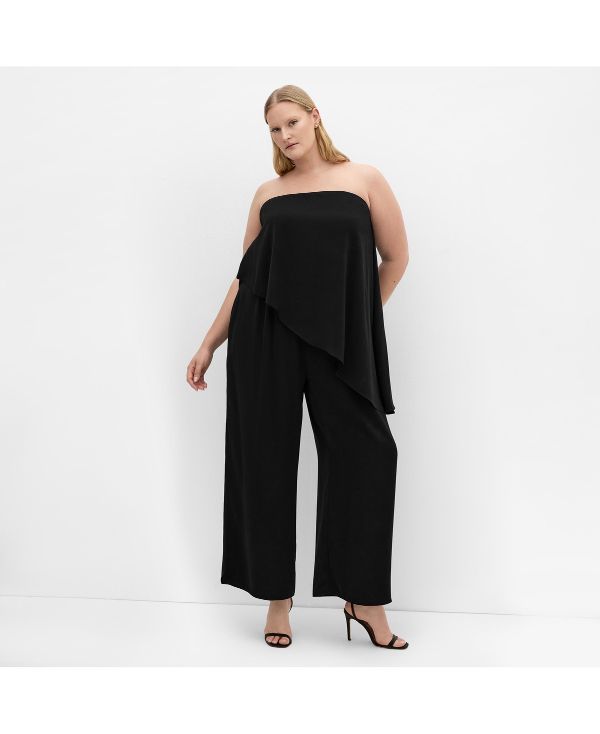 Click here for City Chic Plus Size Skylar Strapless Jumpsuit - Bl... prices