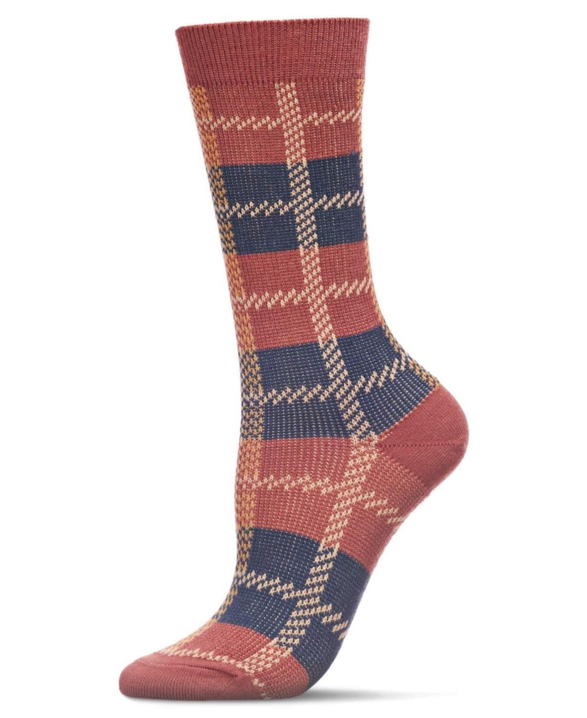 Click here for MeMoi Womens Retro Vintage Plaid Crew Socks - Mauv... prices