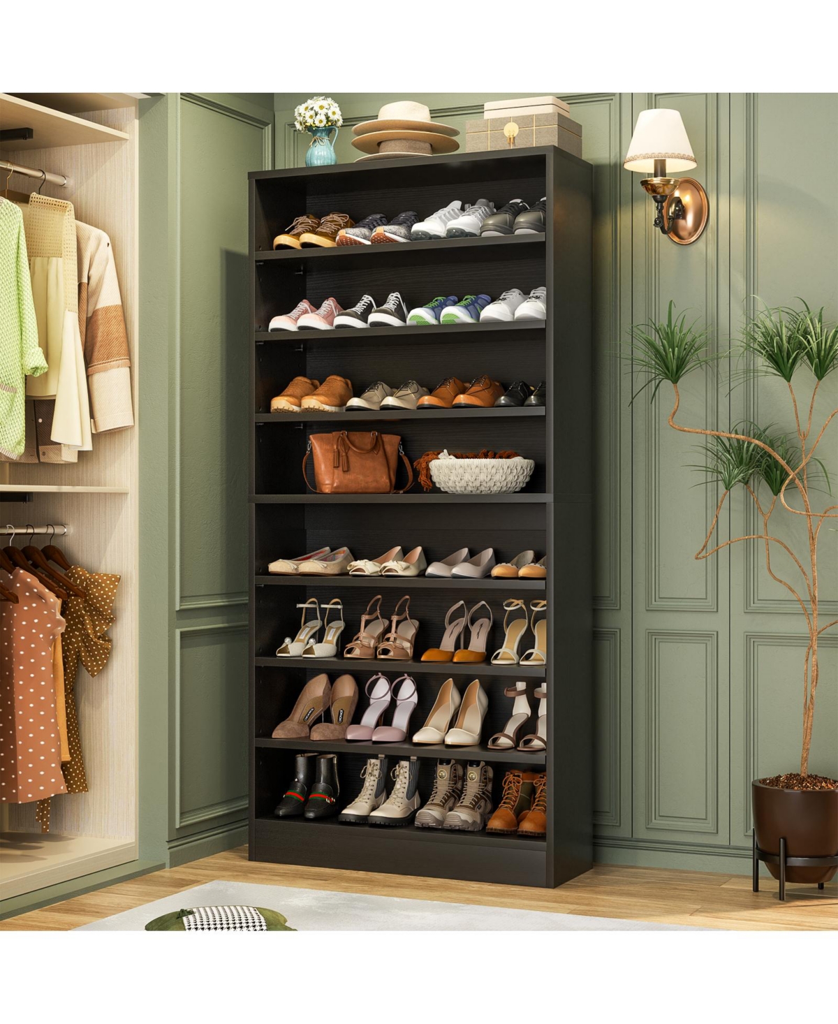 Click here for Aheaplus 9-Tier Wood Shoe Storage Cabinet (Holds 4... prices