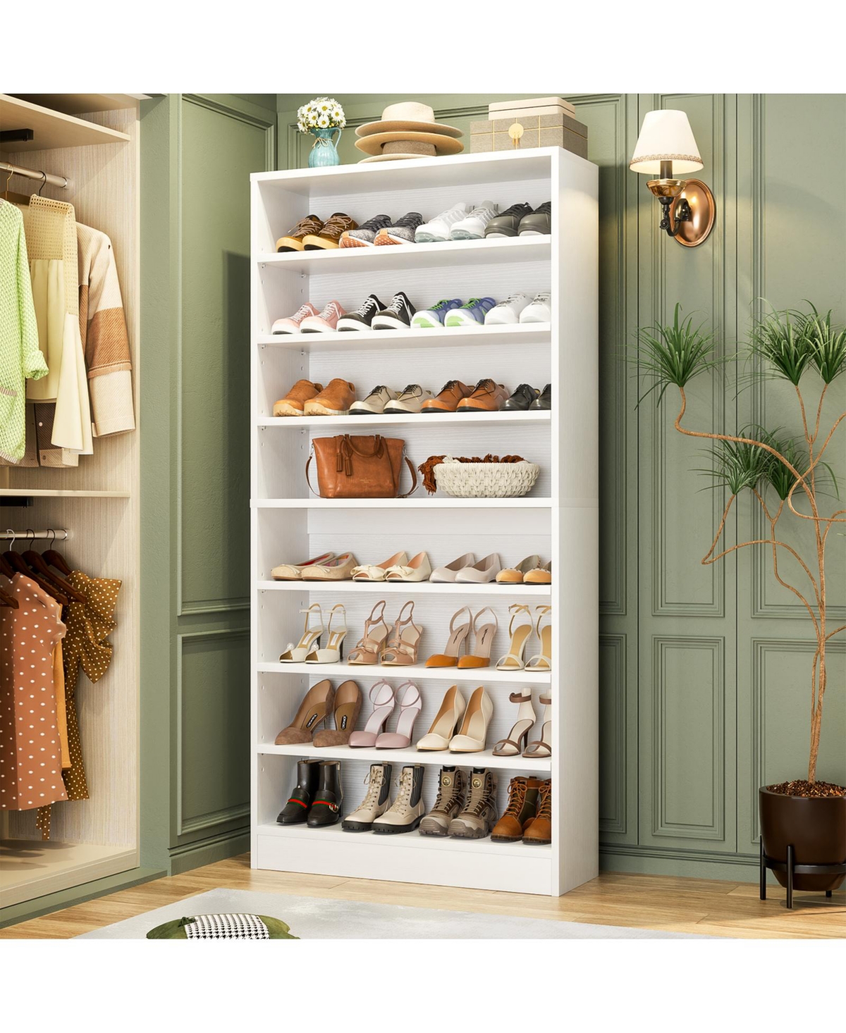 Click here for Aheaplus 9-Tier Wood Shoe Storage Cabinet (Holds 4... prices