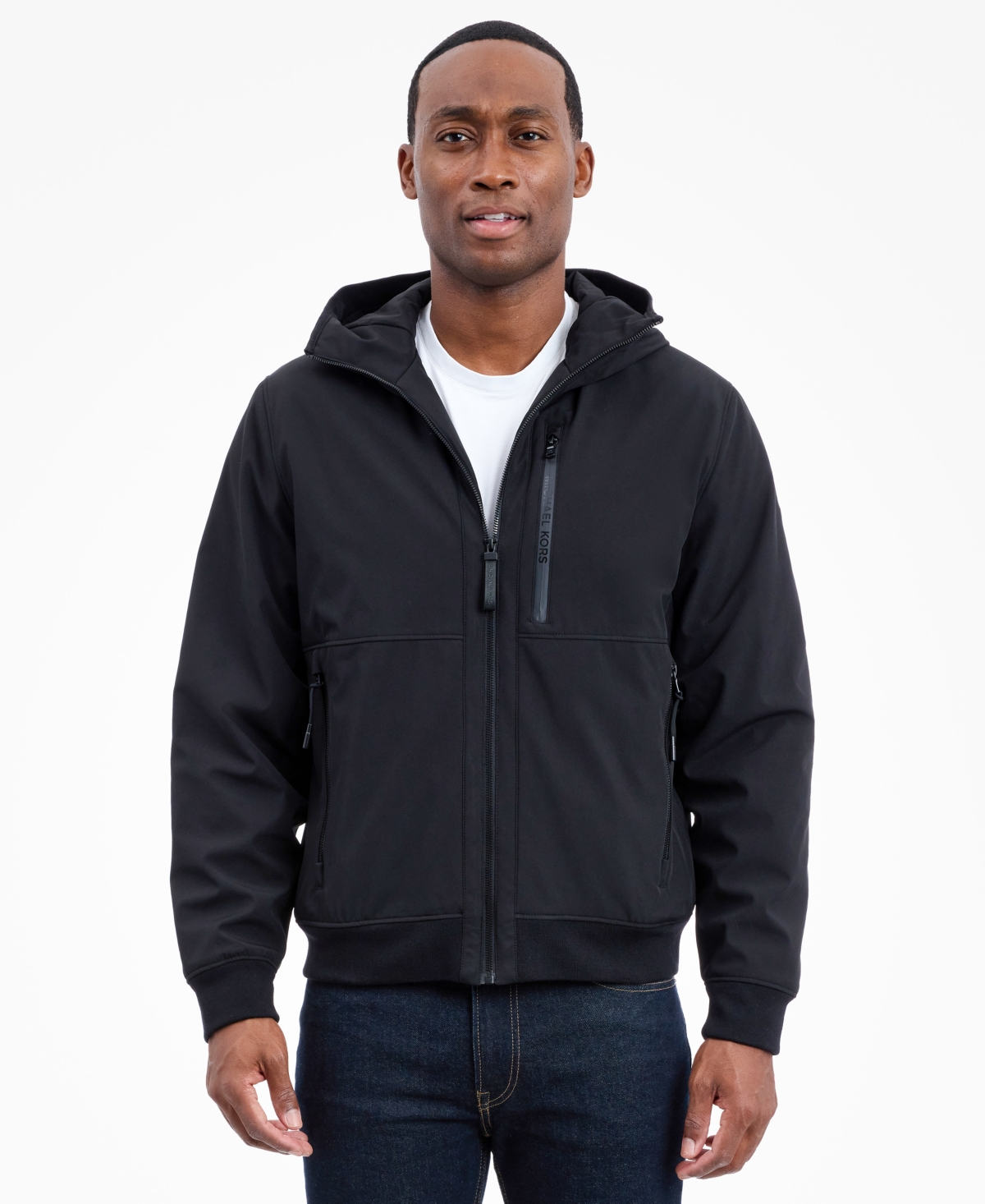 Click here for Michael Kors Mens Hooded Softshell Jacket - Black prices