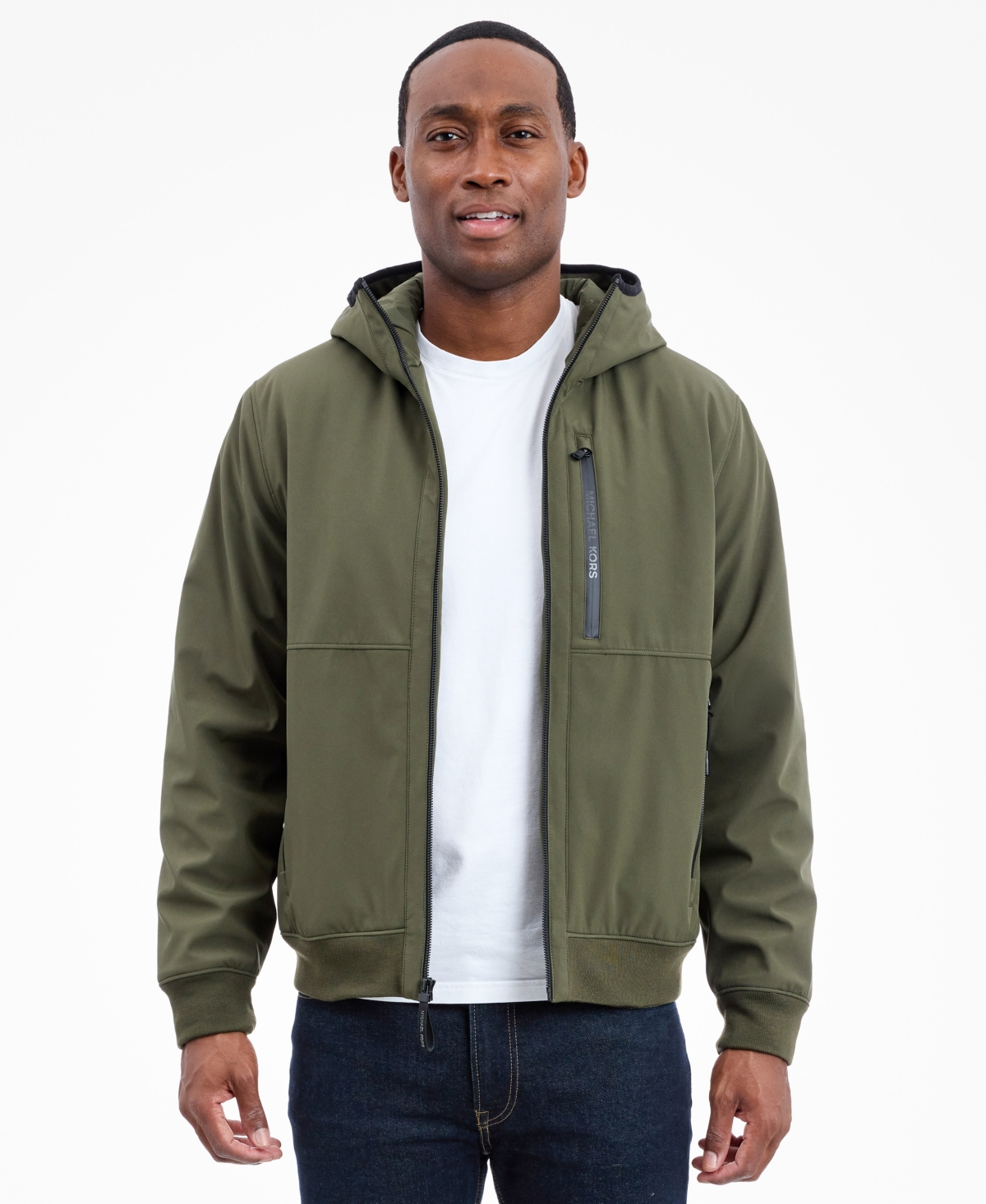 Click here for Michael Kors Mens Hooded Softshell Jacket - Olive prices